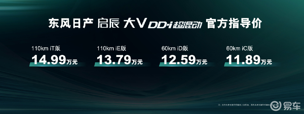 启辰大V DD-i超混动上市11.89-14.99万元_易车