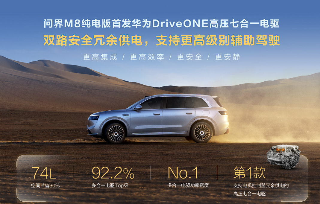 问界M8纯电版将搭载华为DriveONE高压七合一电驱_易车