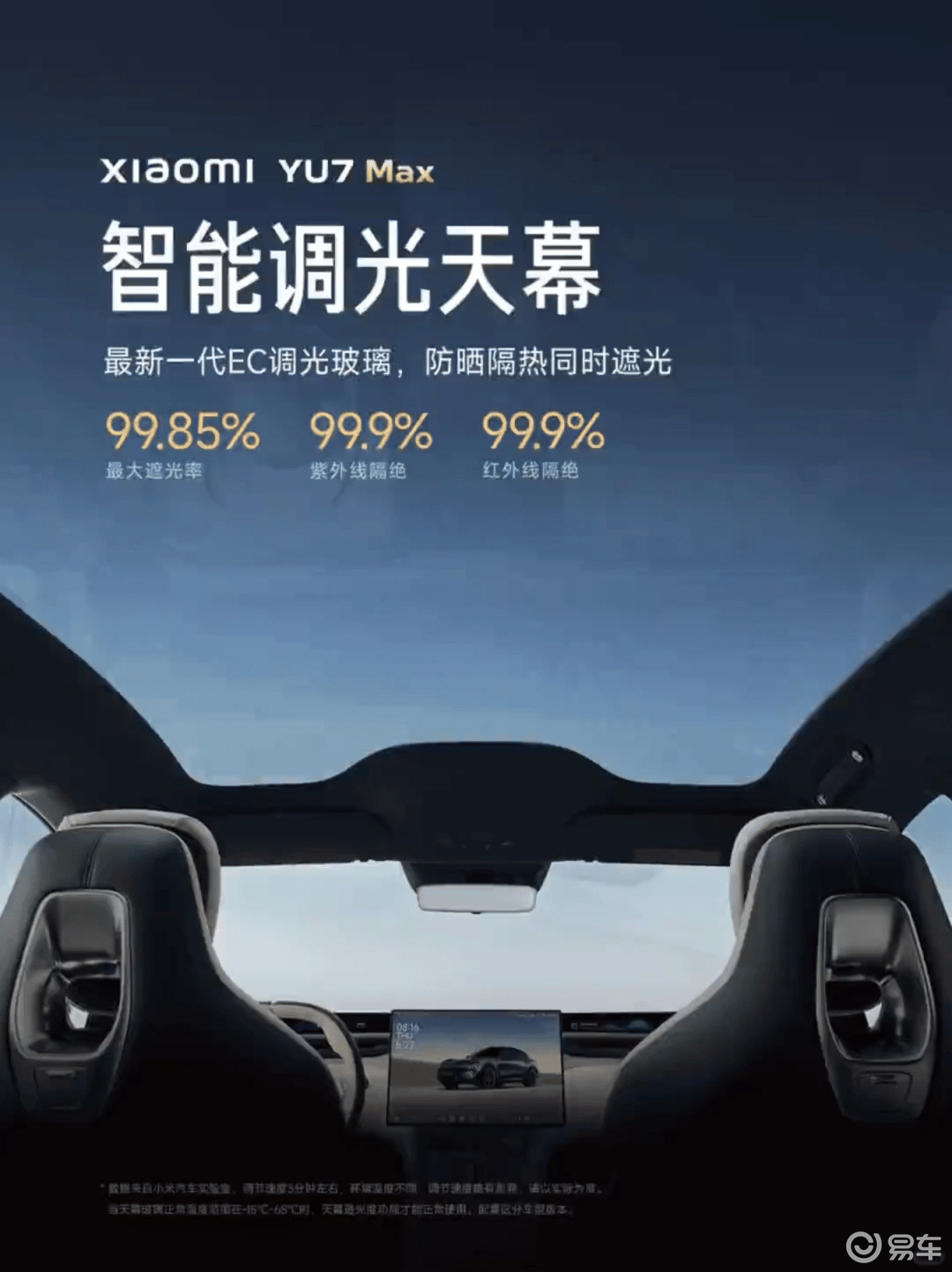 小米YU7 Max标配光羿智能调光天幕，新一代EC发布_易车