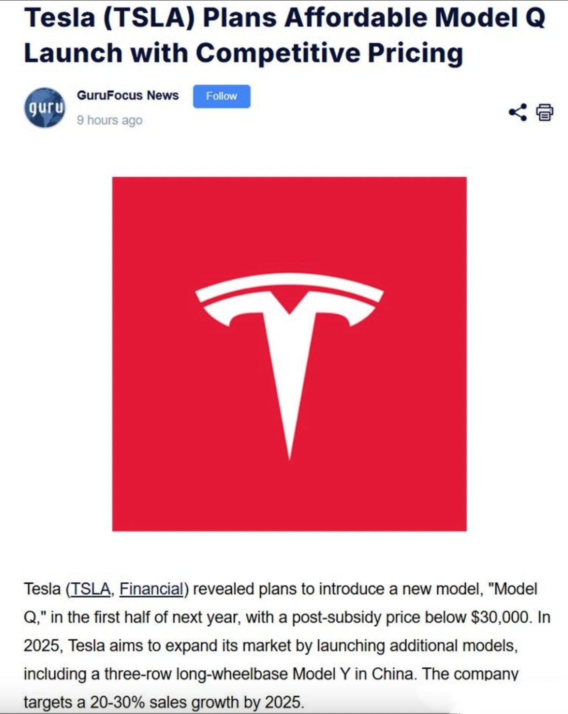 网传两年终于来了？特斯拉Model Q预计明年上半年上市_易车
