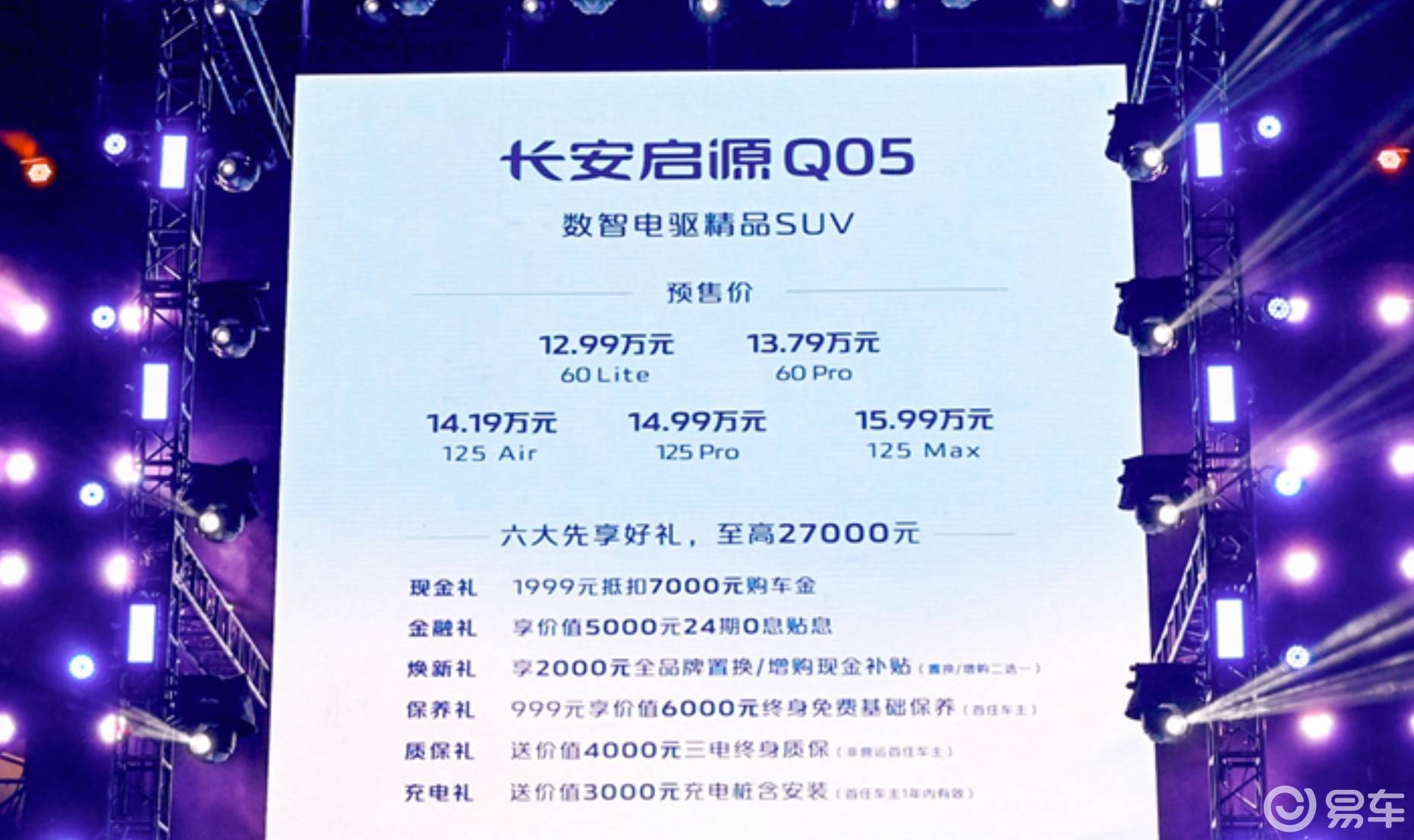 百公里馈电油耗5.3L，长安启源Q05预售12.99万起_易车