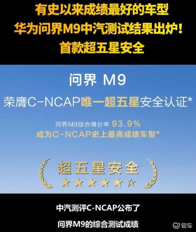 中汽研公布问界M9的C-NCAP测试结果_易车