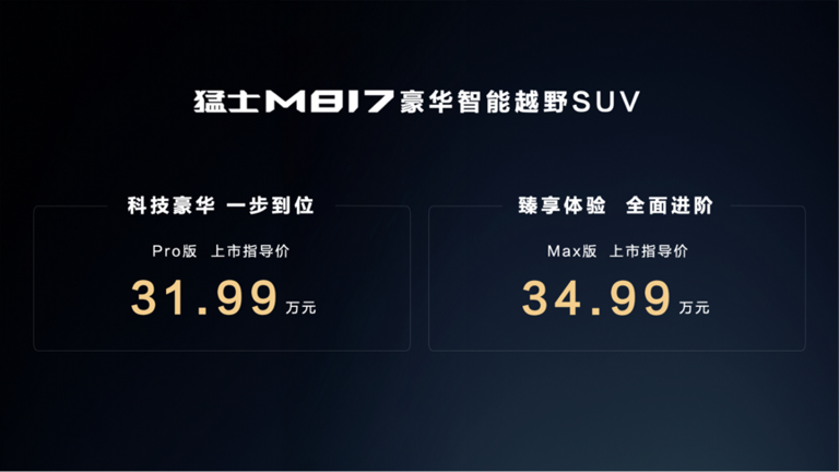 猛士M817上市31.99万起一辆车，三种生活，五全实力_易车