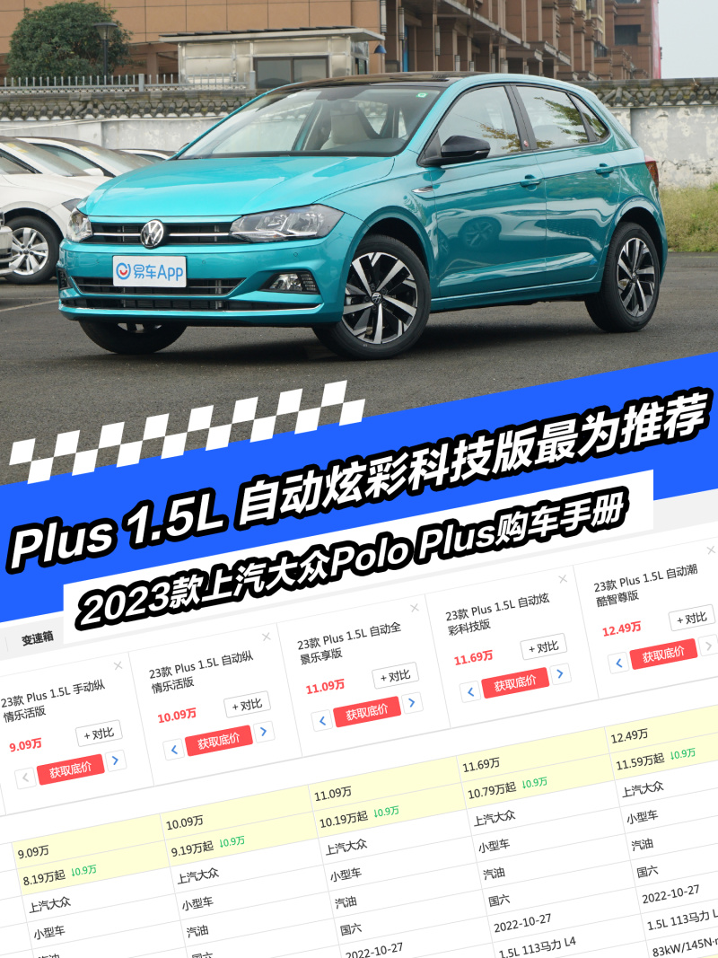 自动炫彩科技版最为推荐 2023款上汽大众Polo Plus购车手册_易车