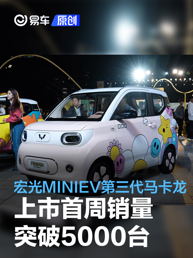 宏光MINIEV第三代马卡龙上市首周销量突破5000台 售4.68万元_易车