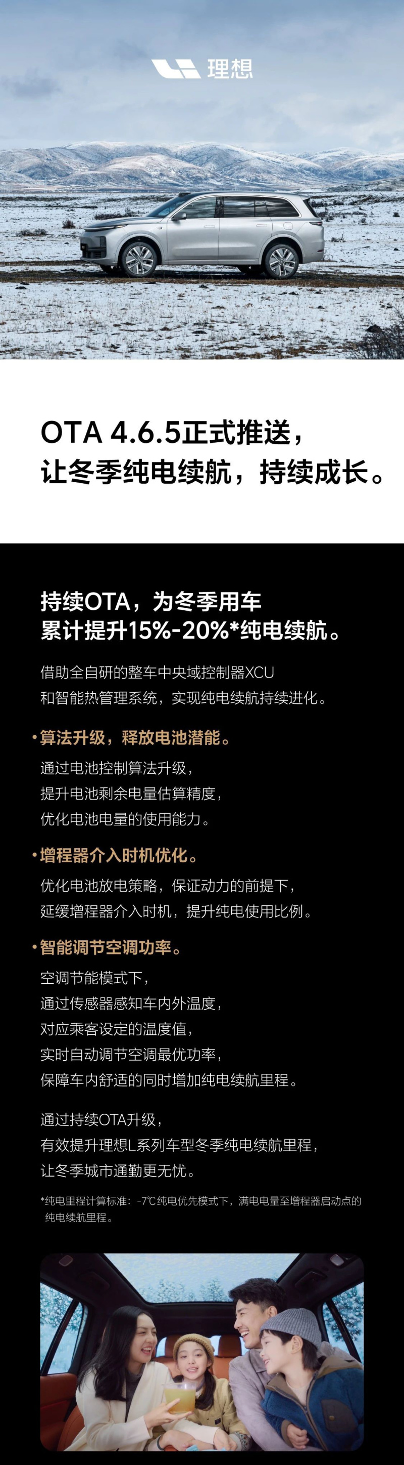 理想OTA 4.6.5正式推送 冬季纯电续航里程累计提升15%-20%_易车