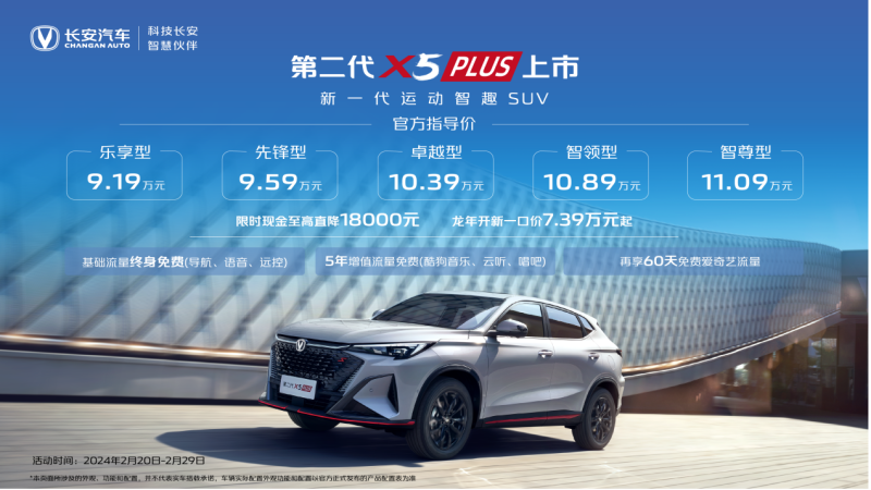 第二代长安X5PLUS正式上市 售9.19万元起_易车