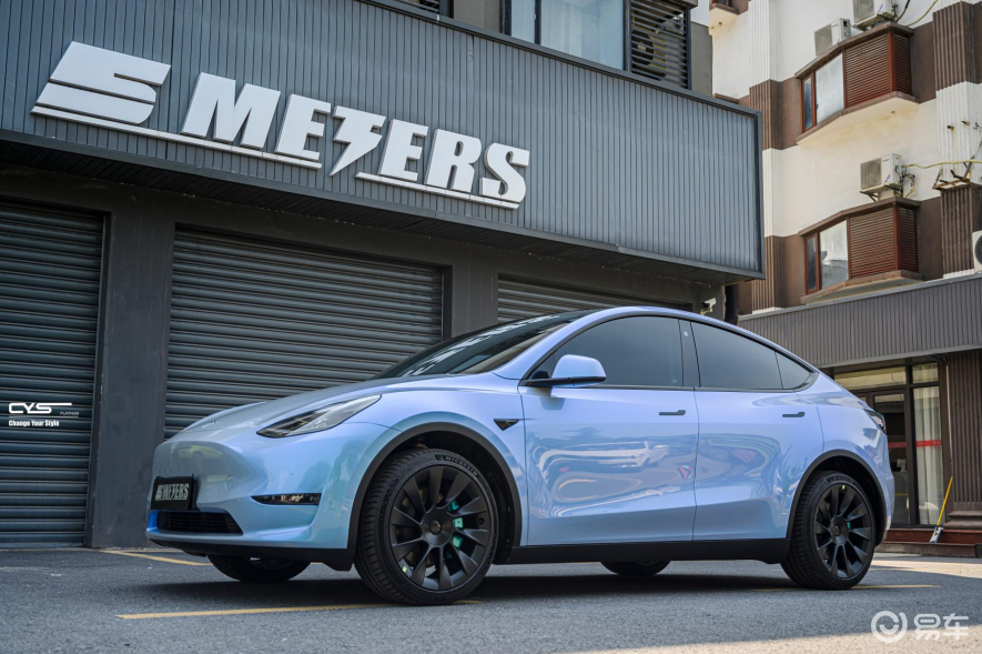 CYS车衣裳改色|特斯拉model Y+白金梦幻天蓝灰_易车